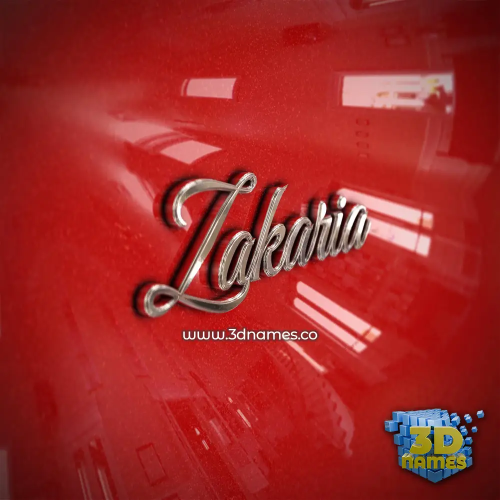 Car Paint 3D Name Wallpaper for "zakaria" | Custom Wallpaper | 3D Names