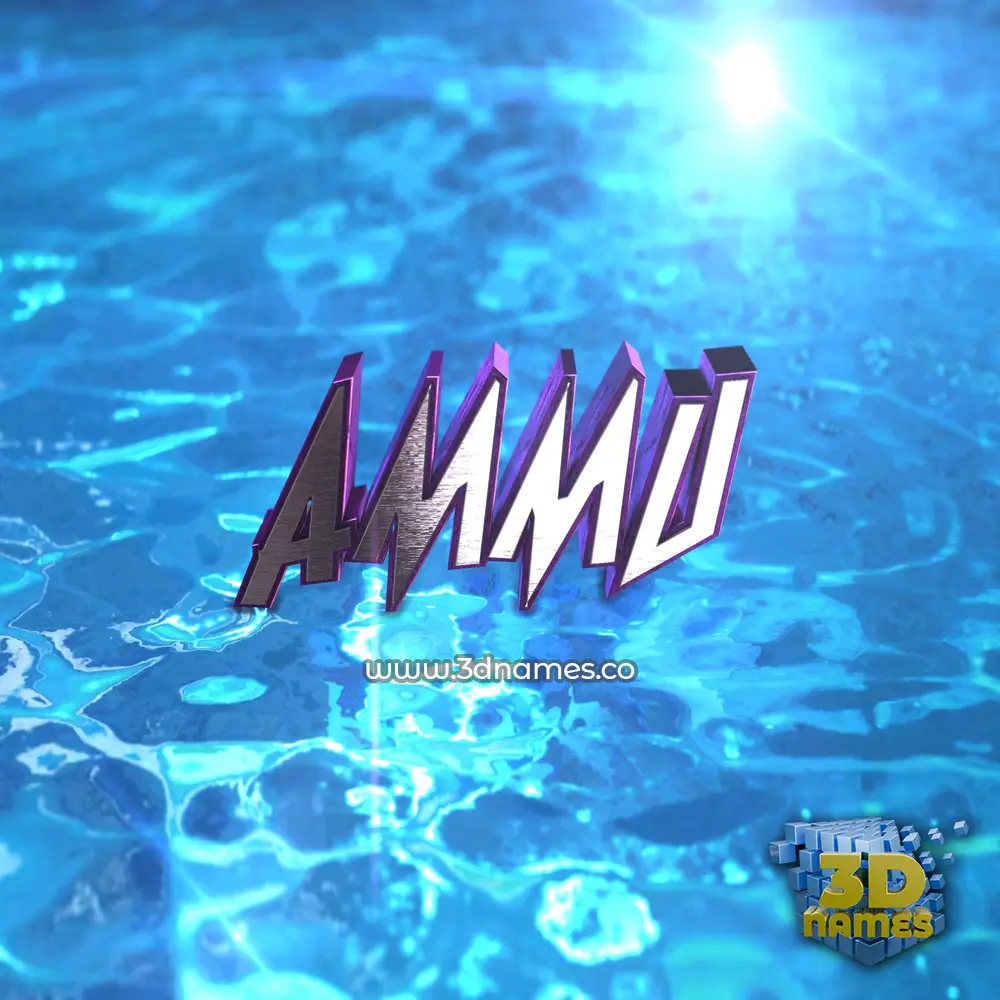 Water 2015 3D Name Wallpaper for "ammu" | Custom Wallpaper | 3D Names