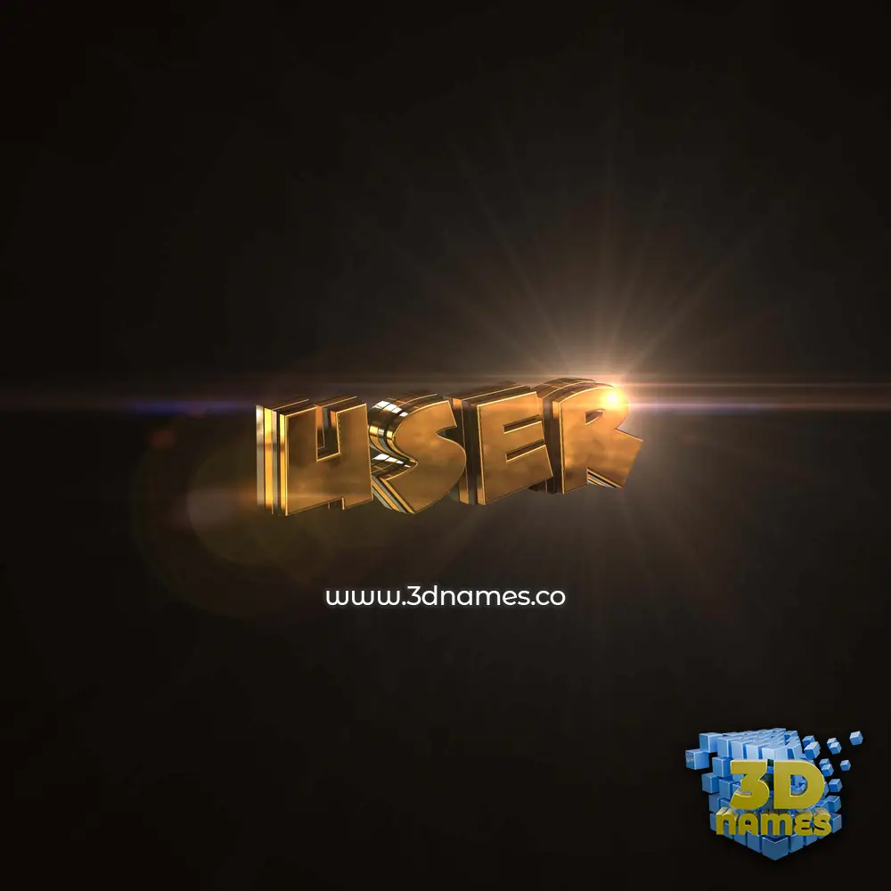 Golden Sparkle 3D Name Wallpaper for "user" | Custom Wallpaper | 3D Names