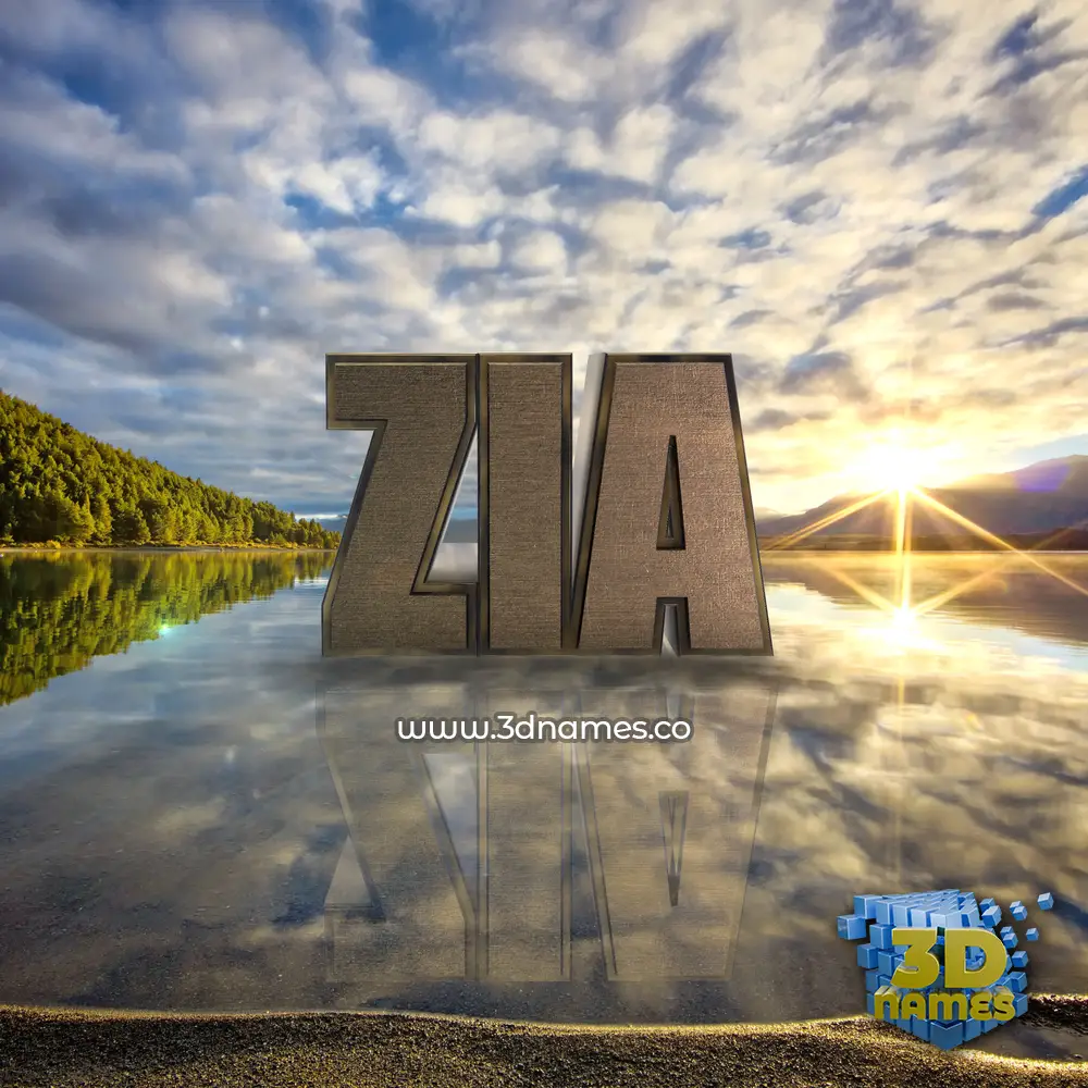 Morning Sunrise 3D Name Wallpaper for "zia" | Custom Wallpaper | 3D Names