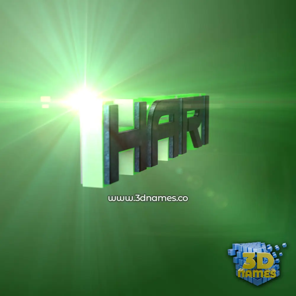 Green Light 3D Name Wallpaper for "hari" | Custom Wallpaper | 3D Names