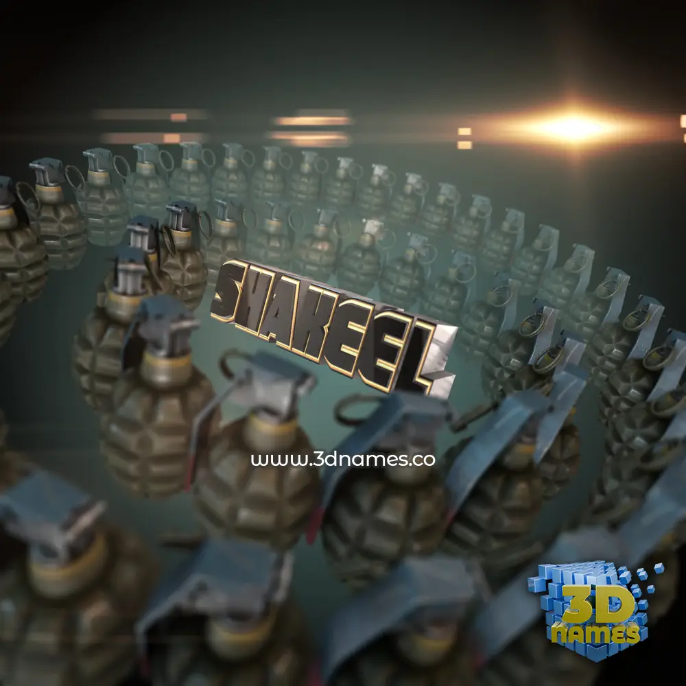 Preview of Grenades 3D name for "shakeel"