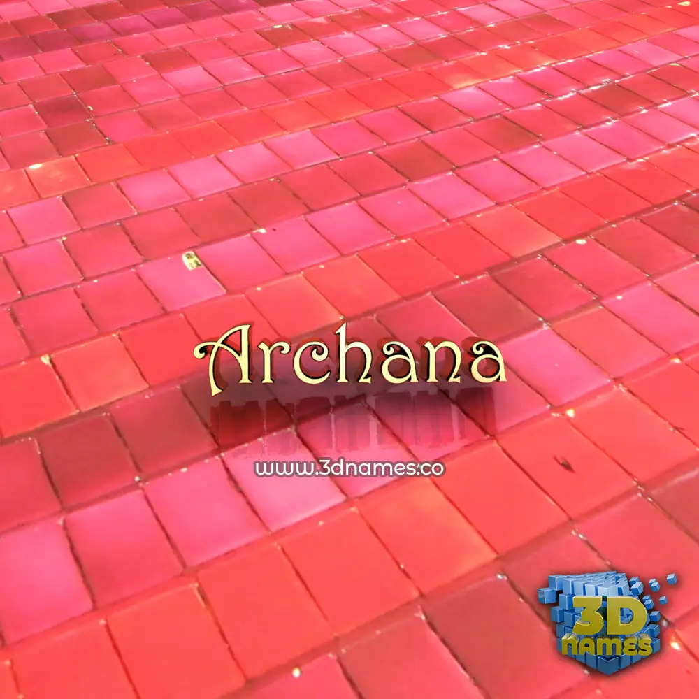 Red Tiles 3D Name Wallpaper for "archana" | Custom Wallpaper | 3D Names