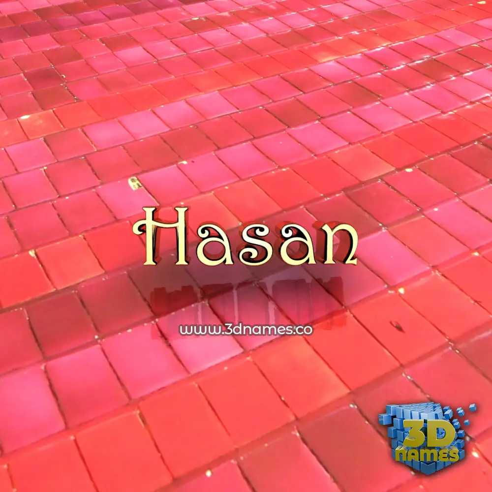 Red Tiles 3D Name Wallpaper for "hasan" | Custom Wallpaper | 3D Names