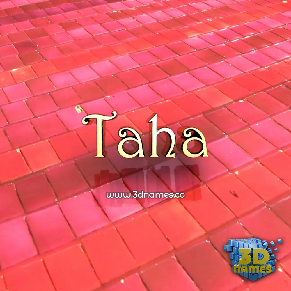 Red Tiles 3D Name Wallpaper for "taha" | Custom Wallpaper | 3D Names