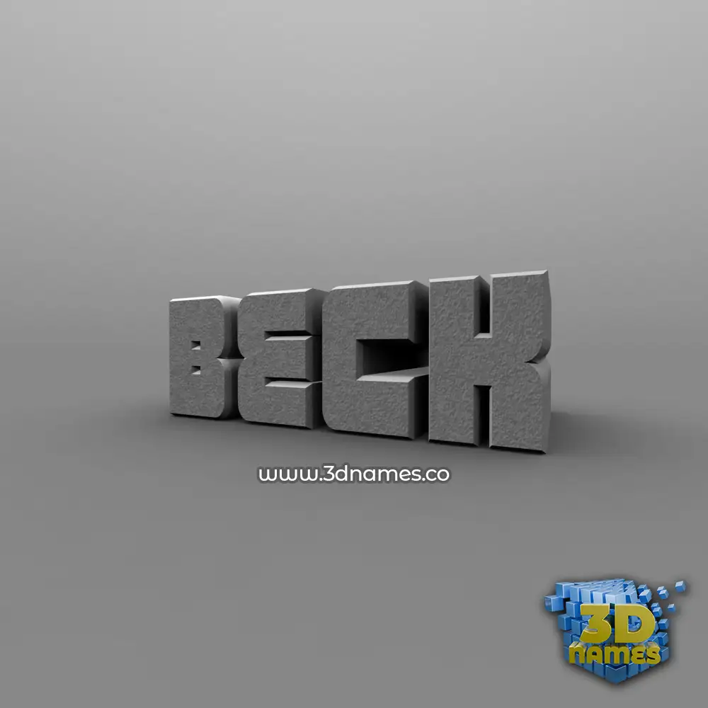 Solid Grey 3D Name Wallpaper for "beck" | Custom Wallpaper | 3D Names