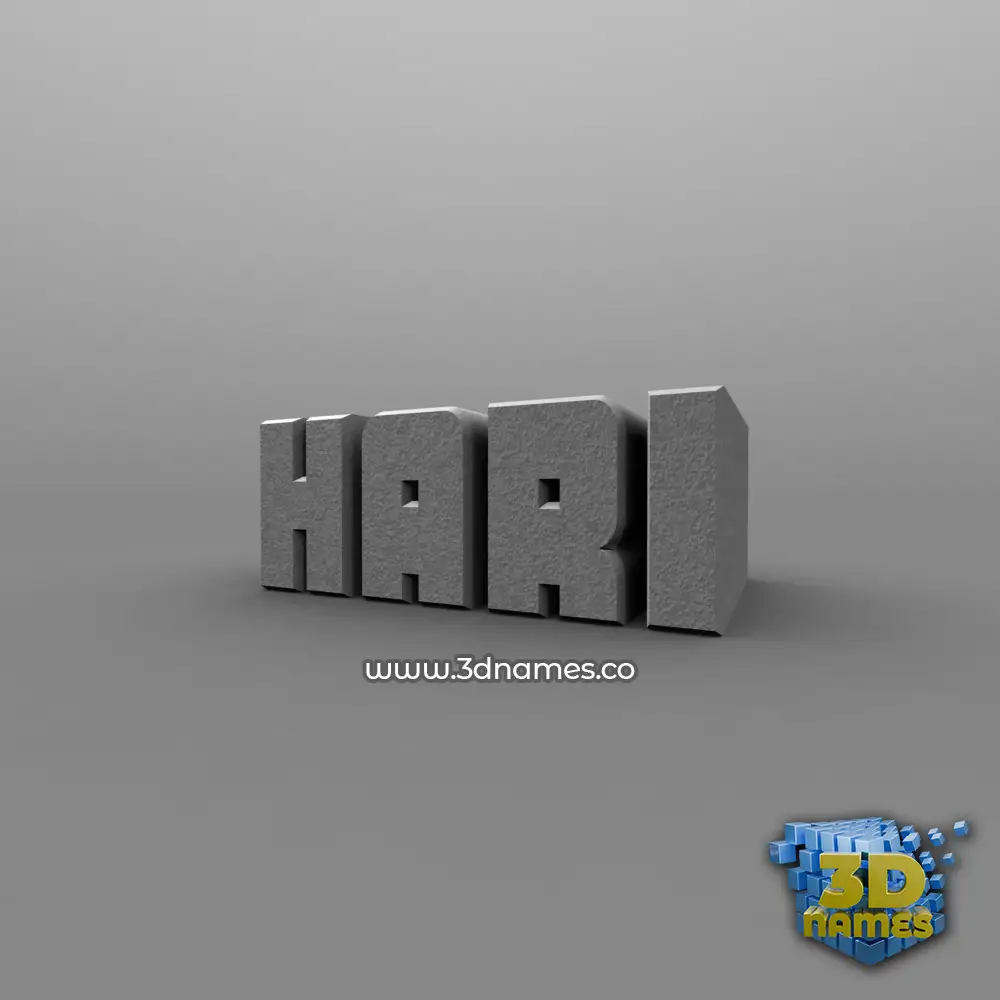 Solid Grey 3D Name Wallpaper for "hari" | Custom Wallpaper | 3D Names