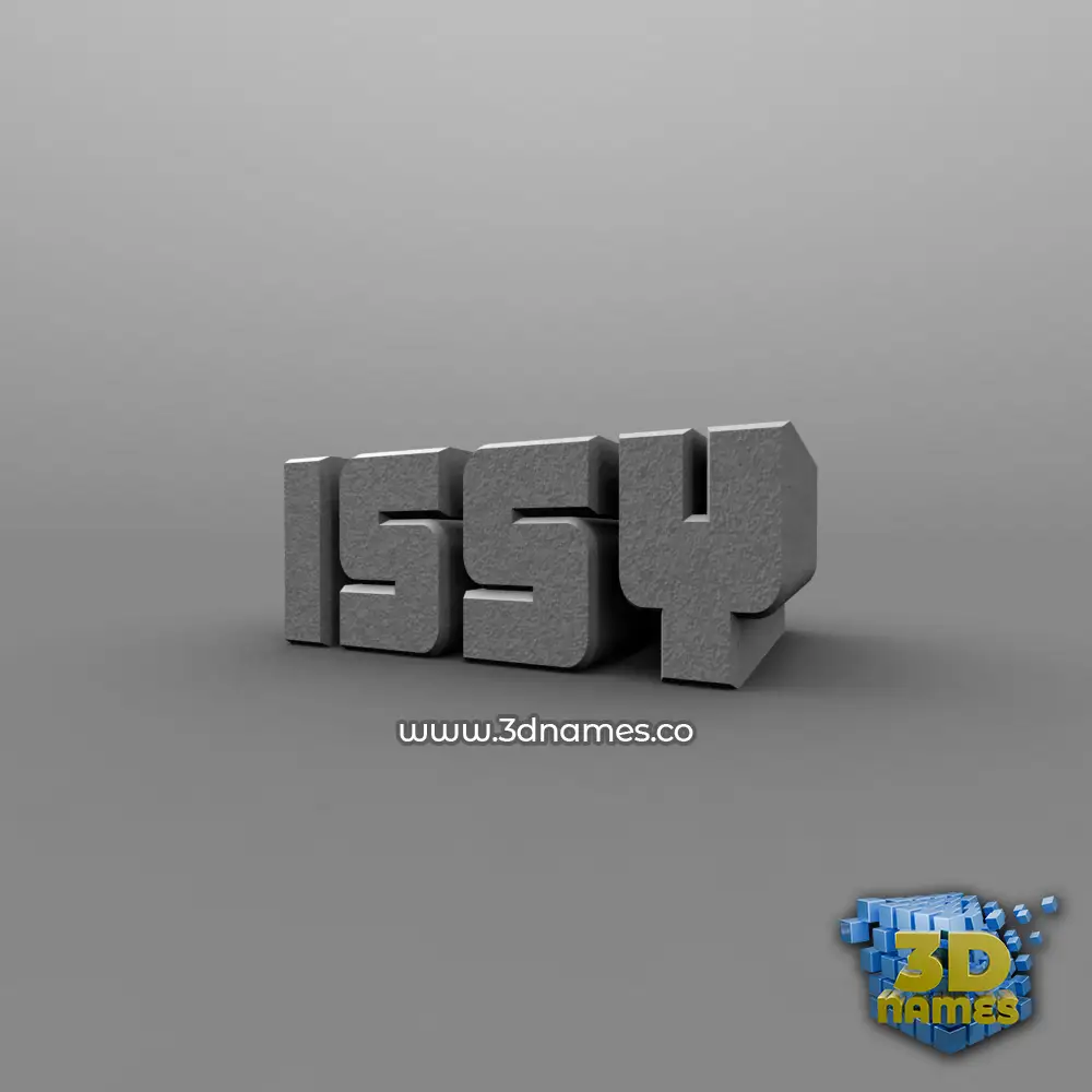 Preview of Solid Grey 3D name for "issy"