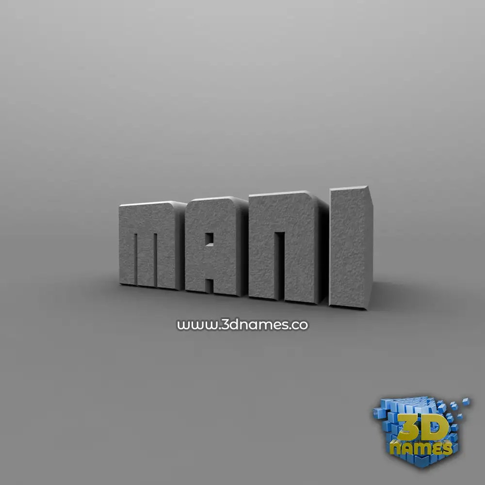 Solid Grey 3D Name Wallpaper for "mani" | Custom Wallpaper | 3D Names