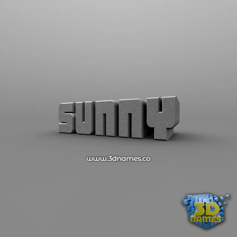 Solid Grey 3D Name Wallpaper for "sunny" | Custom Wallpaper | 3D Names