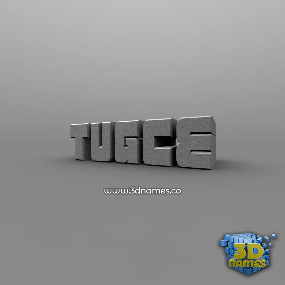 Preview of Solid Grey 3D name for "tugce"