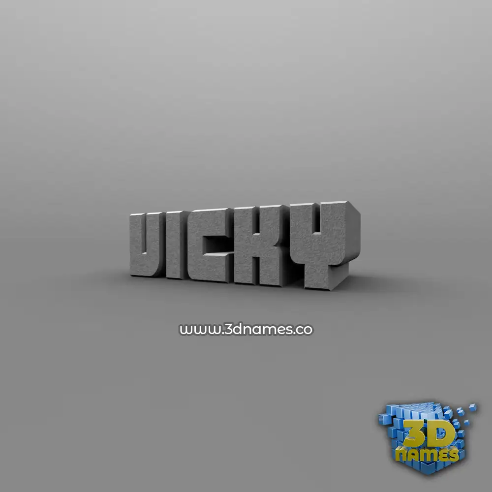 Solid Grey 3D Name Wallpaper for "vicky" | Custom Wallpaper | 3D Names