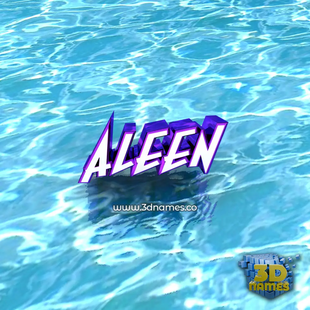 Water 3D Name Wallpaper for "aleen" | Custom Wallpaper | 3D Names