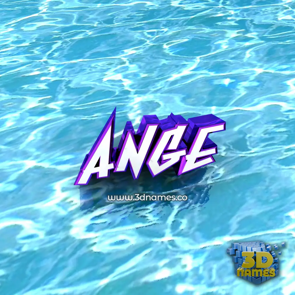 Water 3D Name Wallpaper for "ange" | Custom Wallpaper | 3D Names