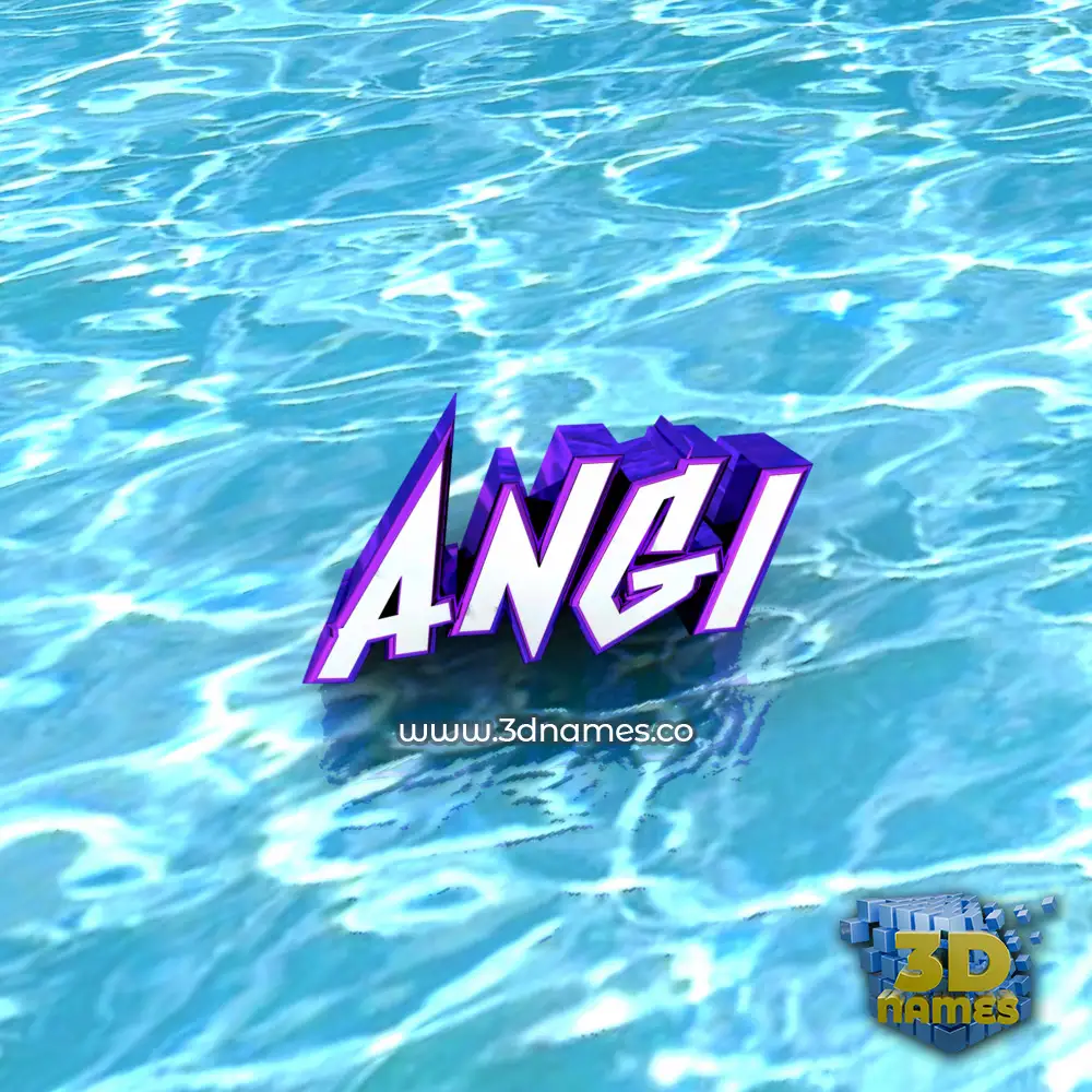 Water 3D Name Wallpaper for "angi" | Custom Wallpaper | 3D Names