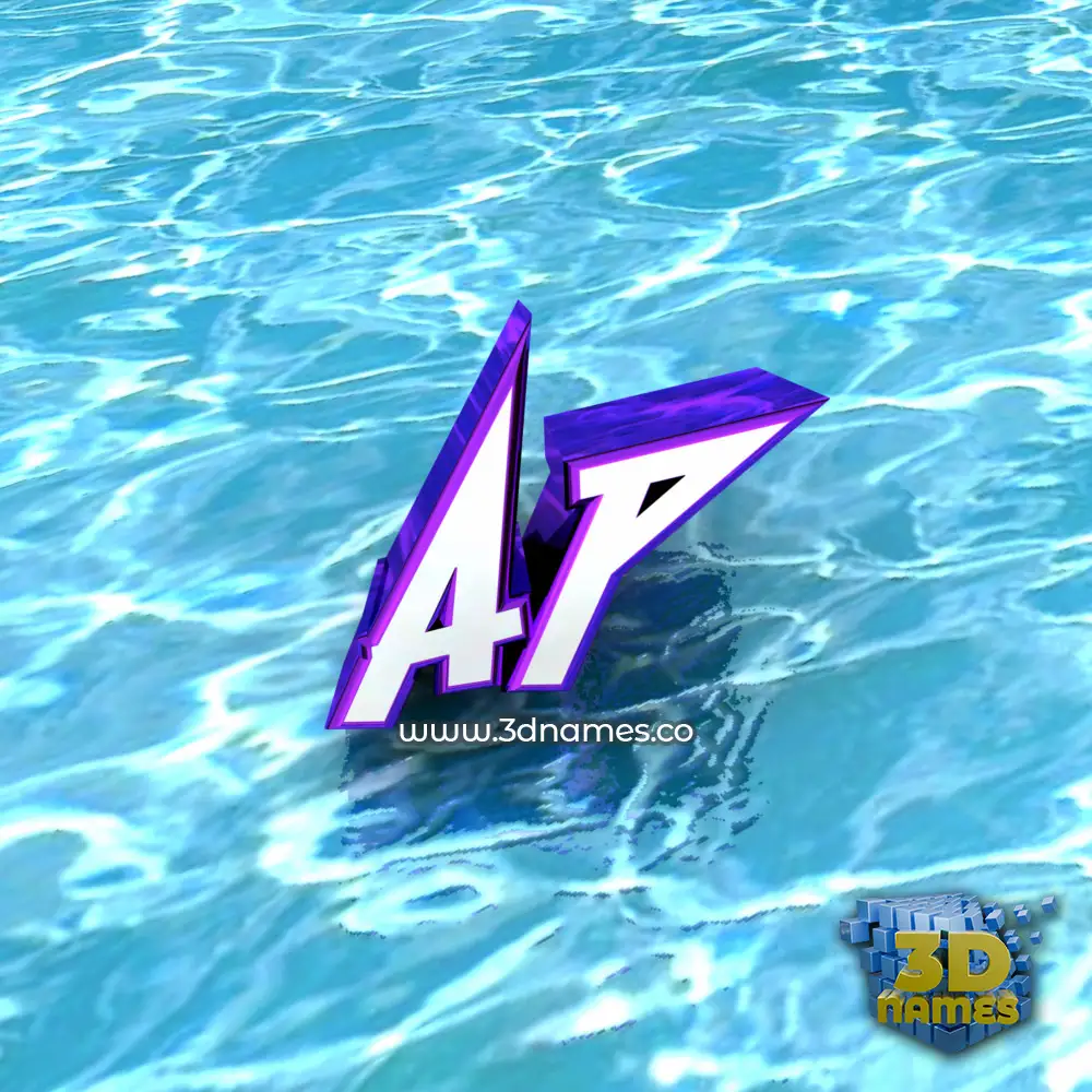 Water 3D Name Wallpaper for "ap" | Custom Wallpaper | 3D Names