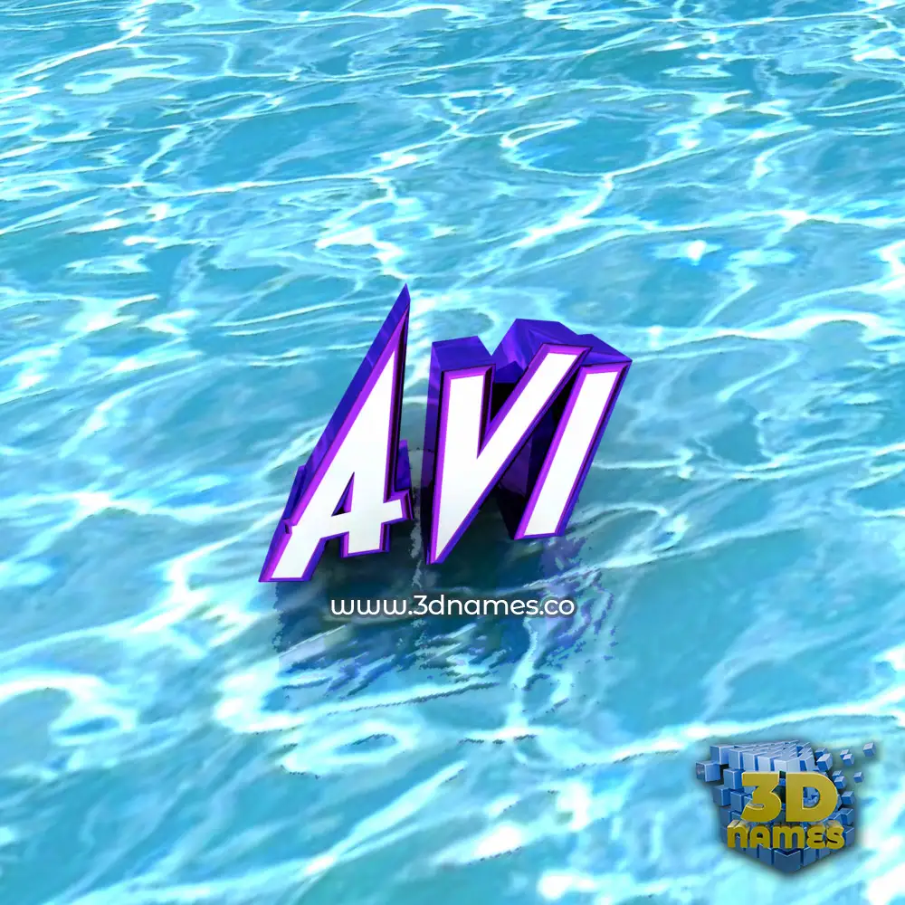 Water 3D Name Wallpaper for "avi" | Custom Wallpaper | 3D Names