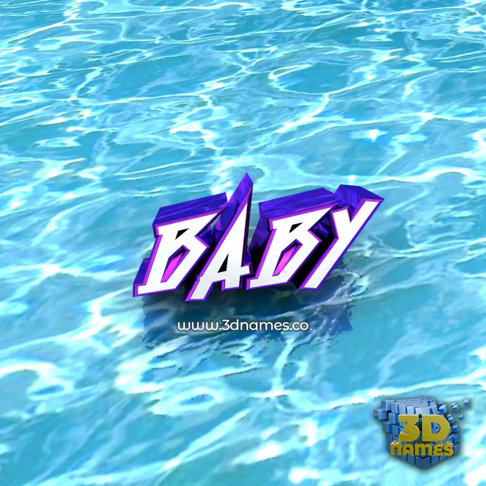 Water 3D Name Wallpaper for "baby" | Custom Wallpaper | 3D Names