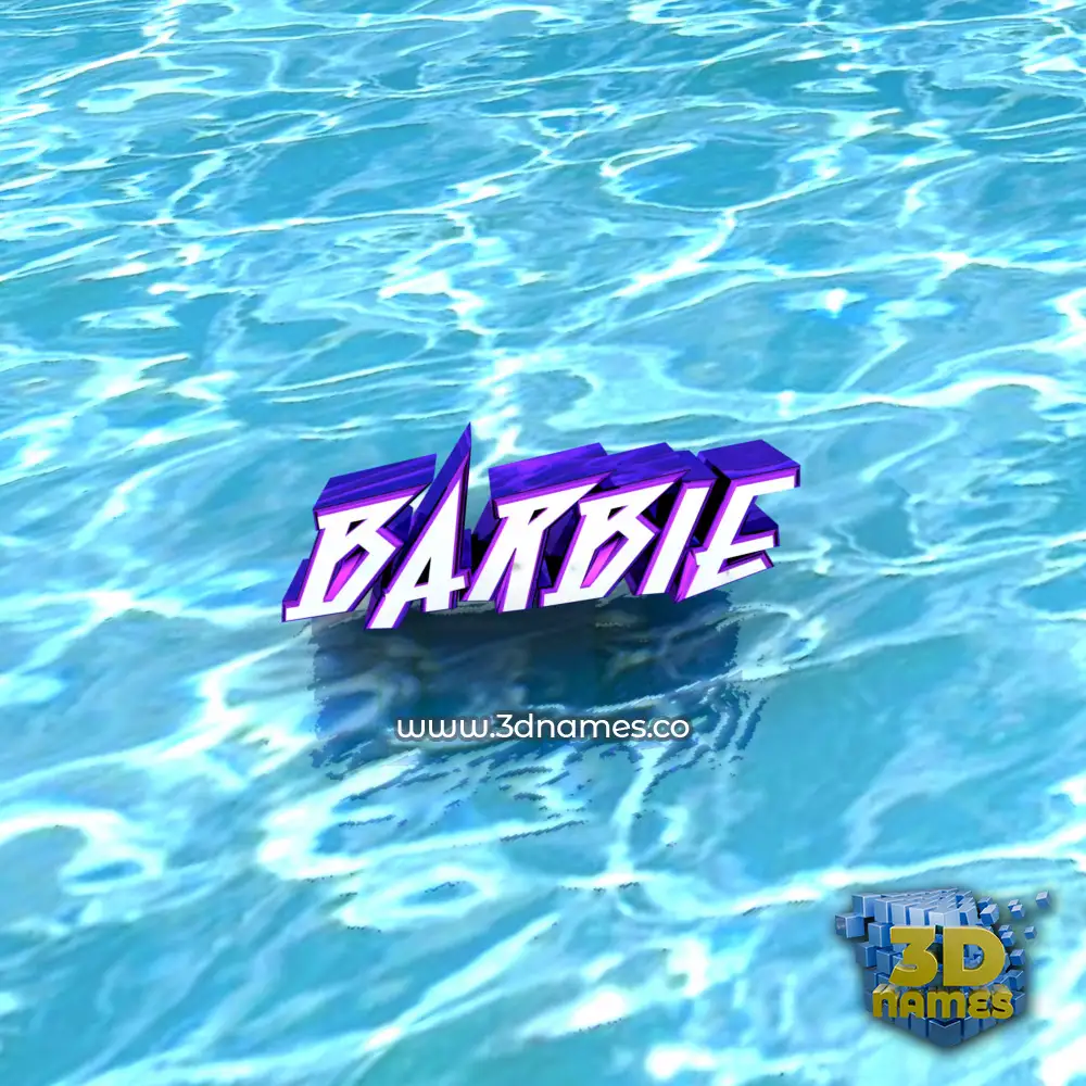 Water 3D Name Wallpaper for "barbie" | Custom Wallpaper | 3D Names