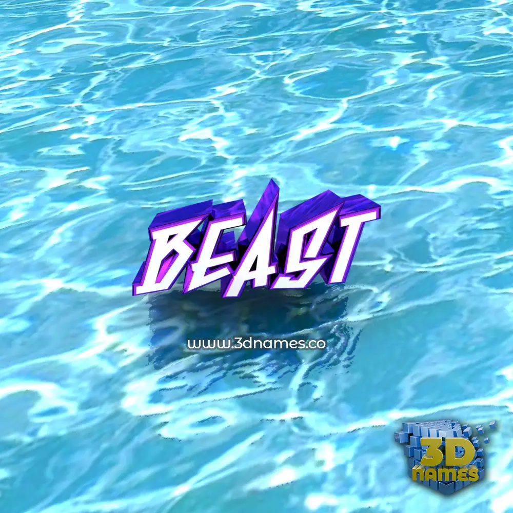 Water 3D Name Wallpaper for "beast" | Custom Wallpaper | 3D Names