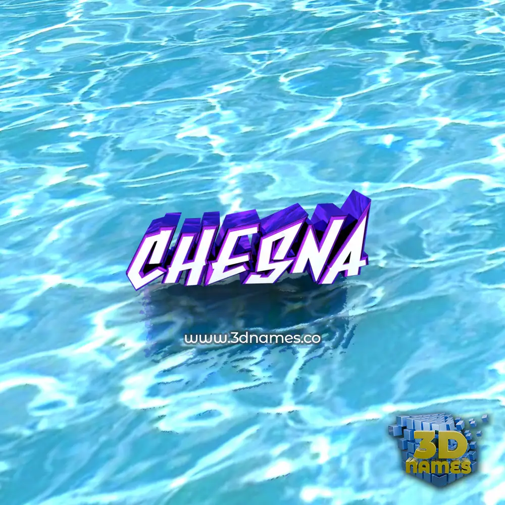 Water 3D Name Wallpaper for "chesna" | Custom Wallpaper | 3D Names