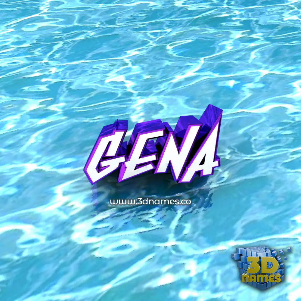 Water 3D Name Wallpaper for "gena" | Custom Wallpaper | 3D Names