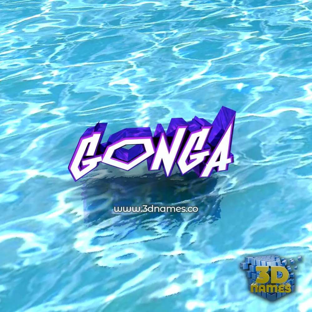 Water 3D Name Wallpaper for "gonga" | Custom Wallpaper | 3D Names