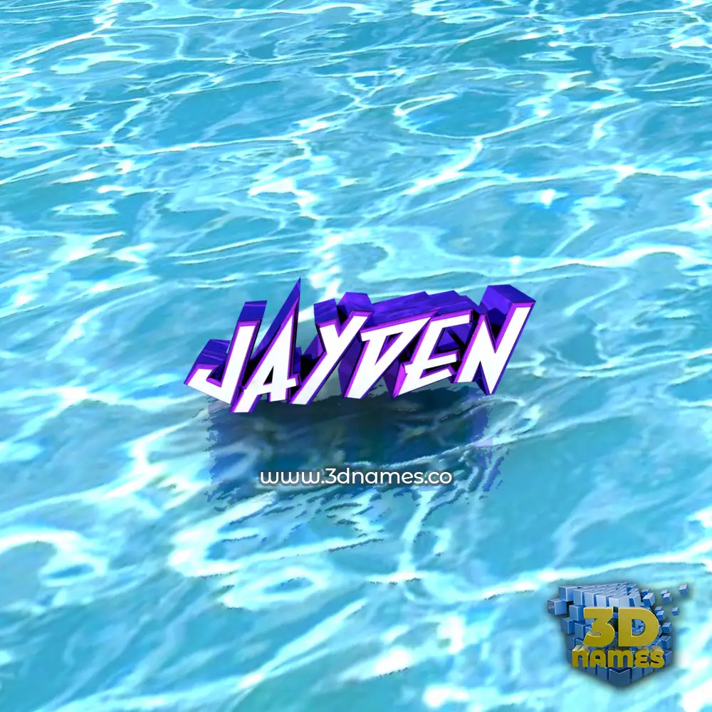 Water 3D Name Wallpaper for "jayden" | Custom Wallpaper | 3D Names