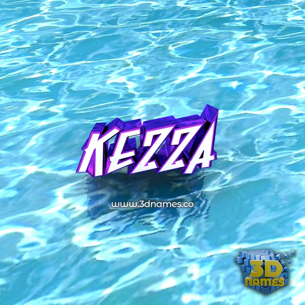 Water 3D Name Wallpaper for "kezza" | Custom Wallpaper | 3D Names