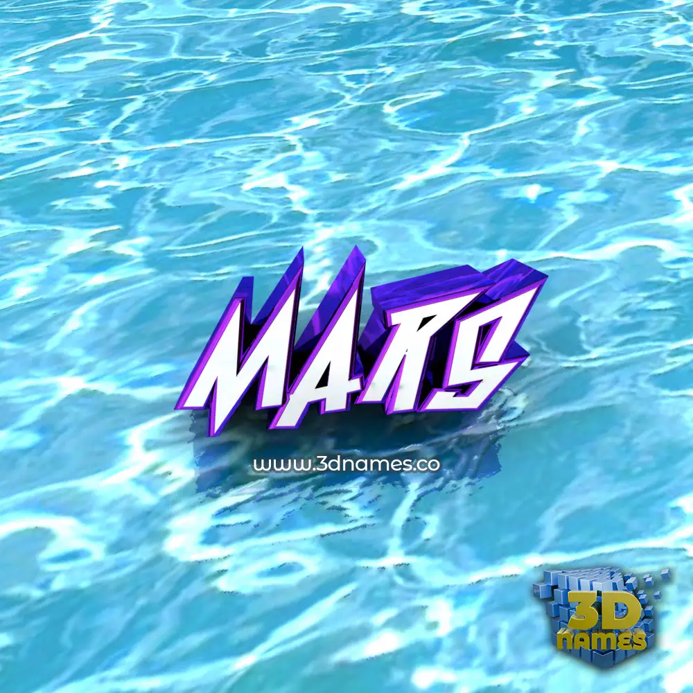 Water 3D Name Wallpaper for "mars" | Custom Wallpaper | 3D Names