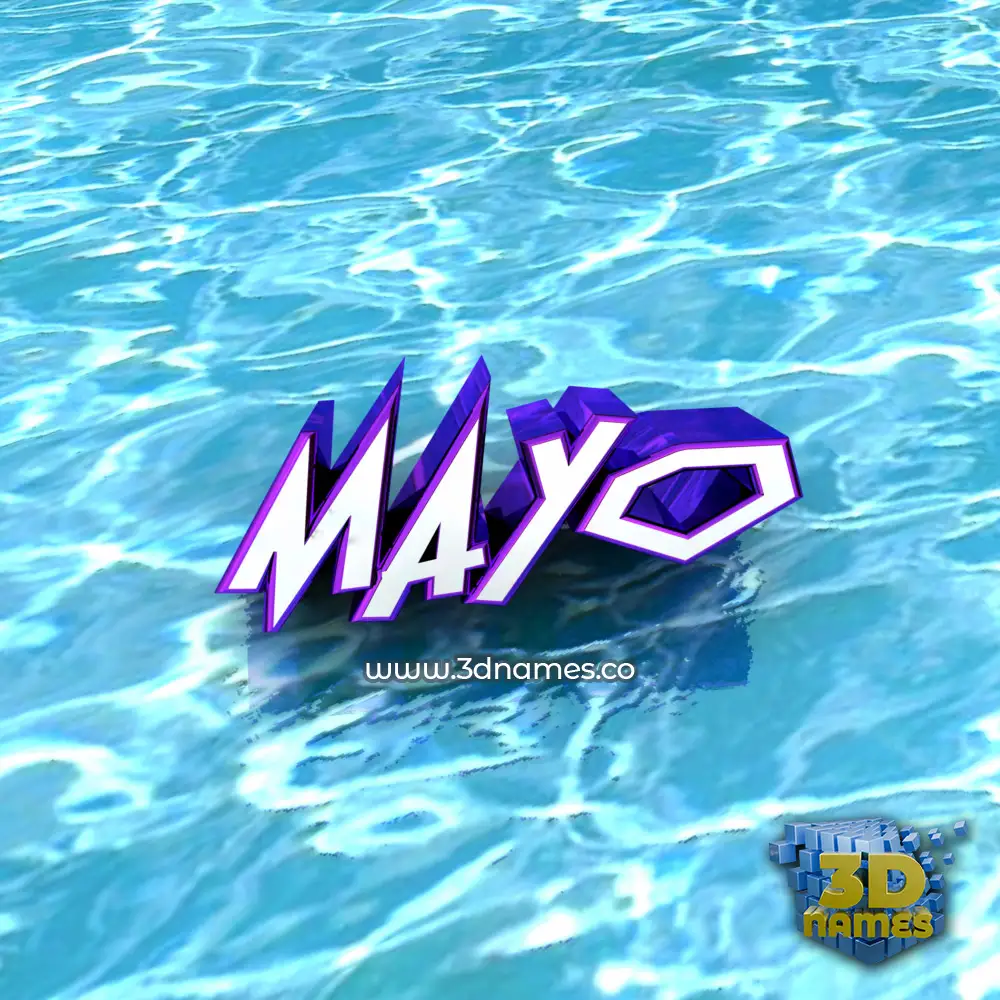 Water 3D Name Wallpaper for "mayo" | Custom Wallpaper | 3D Names