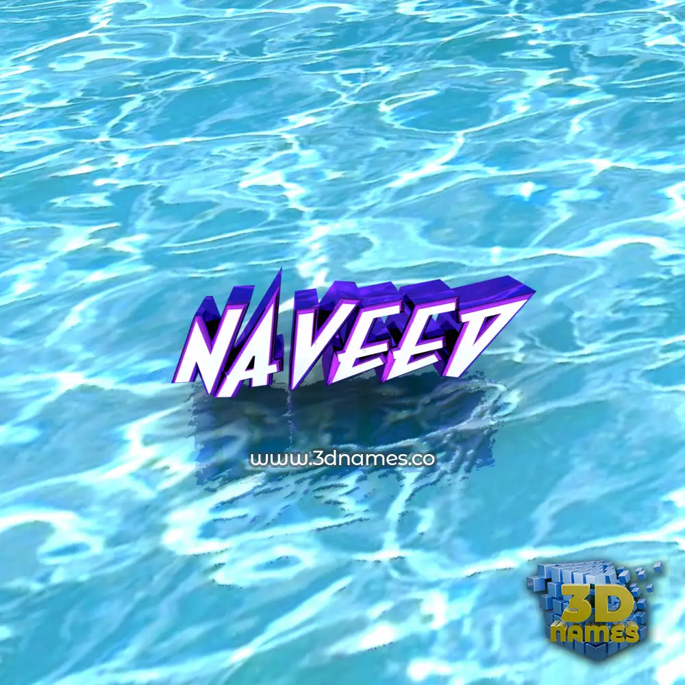 Water 3D Name Wallpaper for "naveed" | Custom Wallpaper | 3D Names