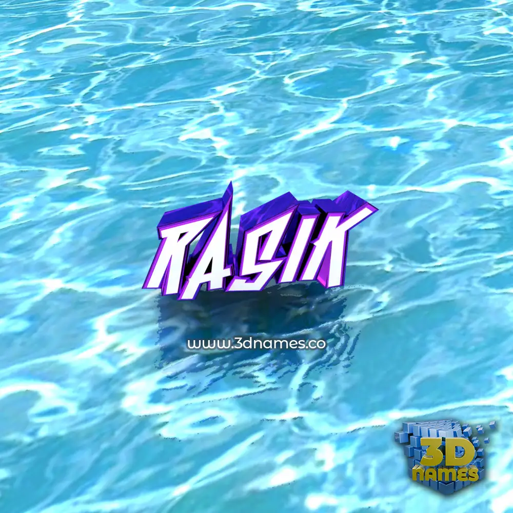 Water 3D Name Wallpaper for "rasik" | Custom Wallpaper | 3D Names