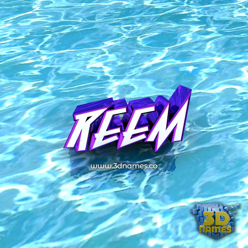 Water 3D Name Wallpaper for "reem" | Custom Wallpaper | 3D Names