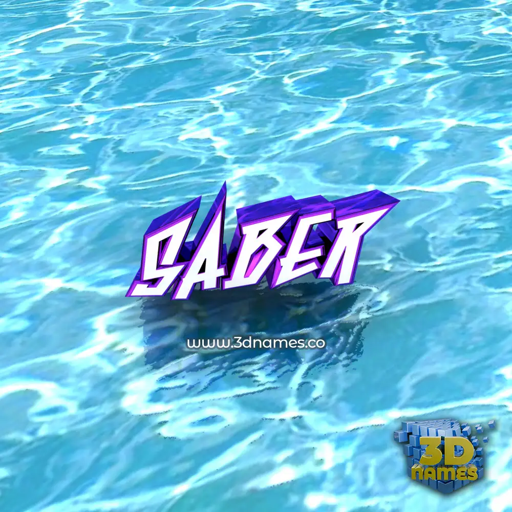 Water 3D Name Wallpaper for "saber" | Custom Wallpaper | 3D Names
