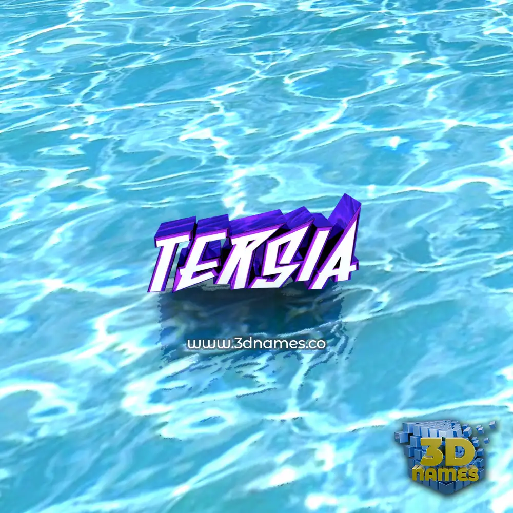 Water 3D Name Wallpaper for "tersia" | Custom Wallpaper | 3D Names