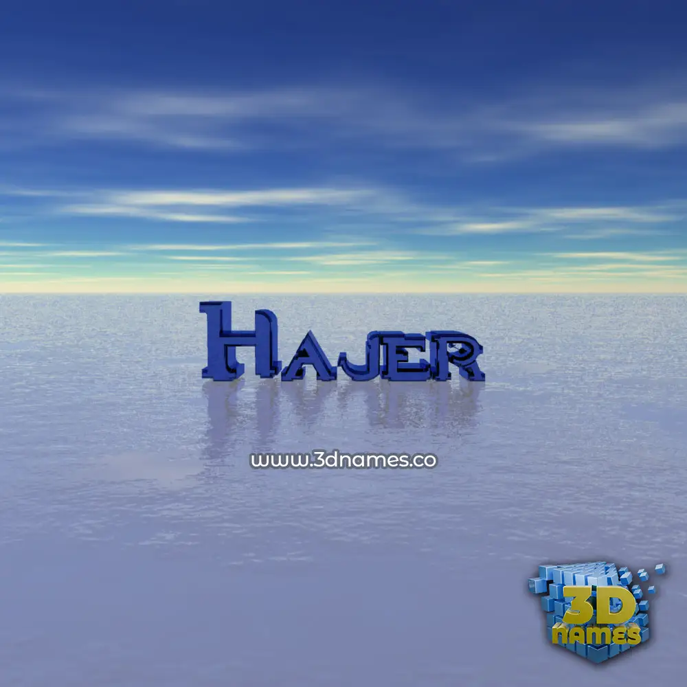 Horizon 3D Name Wallpaper for "hajer" | Custom Wallpaper | 3D Names