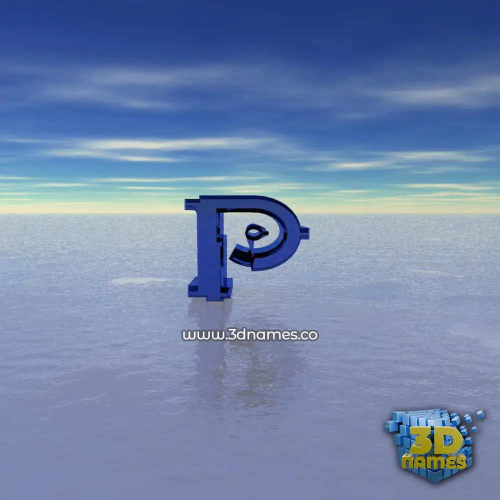 Horizon 3D Name Wallpaper for "p" | Custom Wallpaper | 3D Names