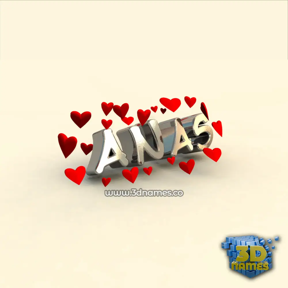 In Love 3D Name Wallpaper for "anas" | Custom Wallpaper | 3D Names