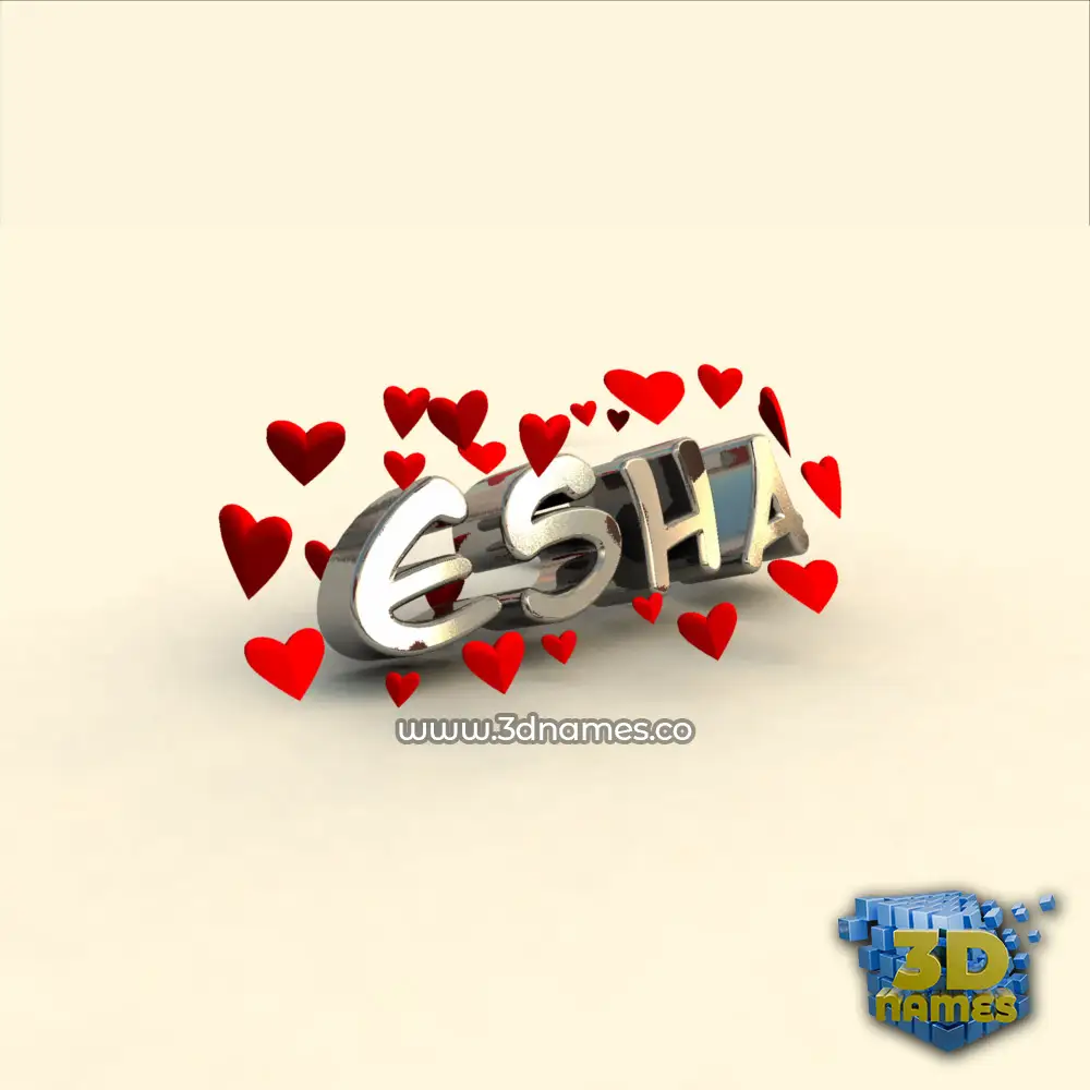 In Love 3D Name Wallpaper for "esha" | Custom Wallpaper | 3D Names