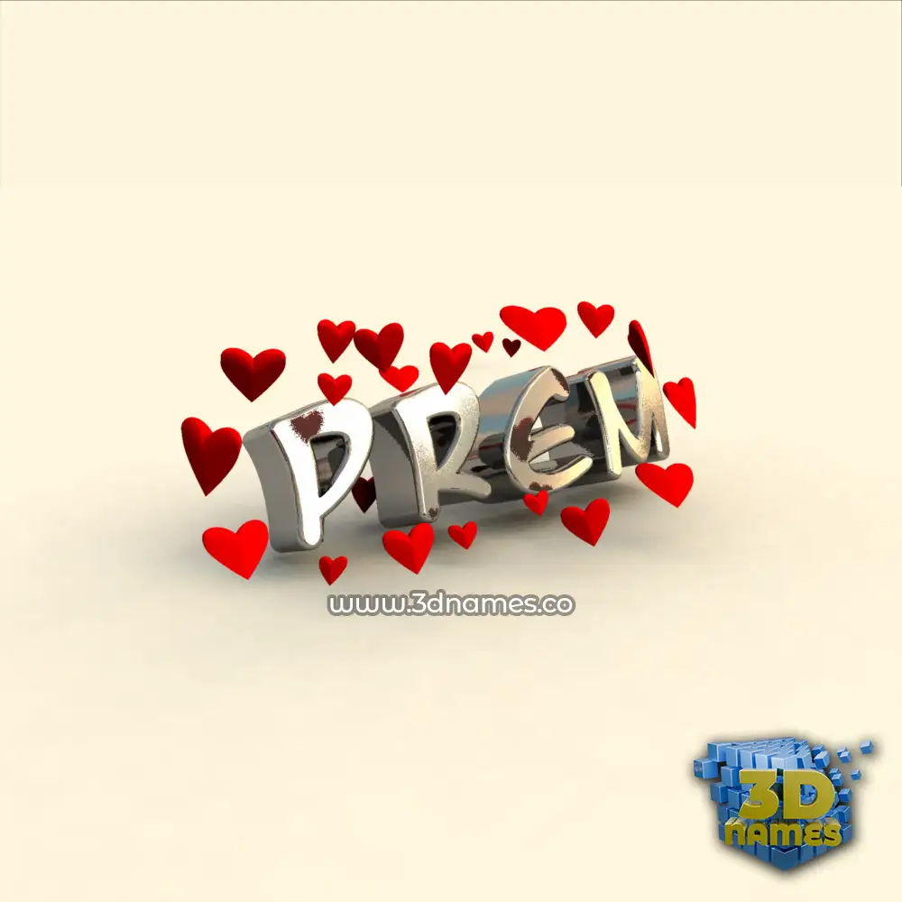 In Love 3D Name Wallpaper for "prem" | Custom Wallpaper | 3D Names