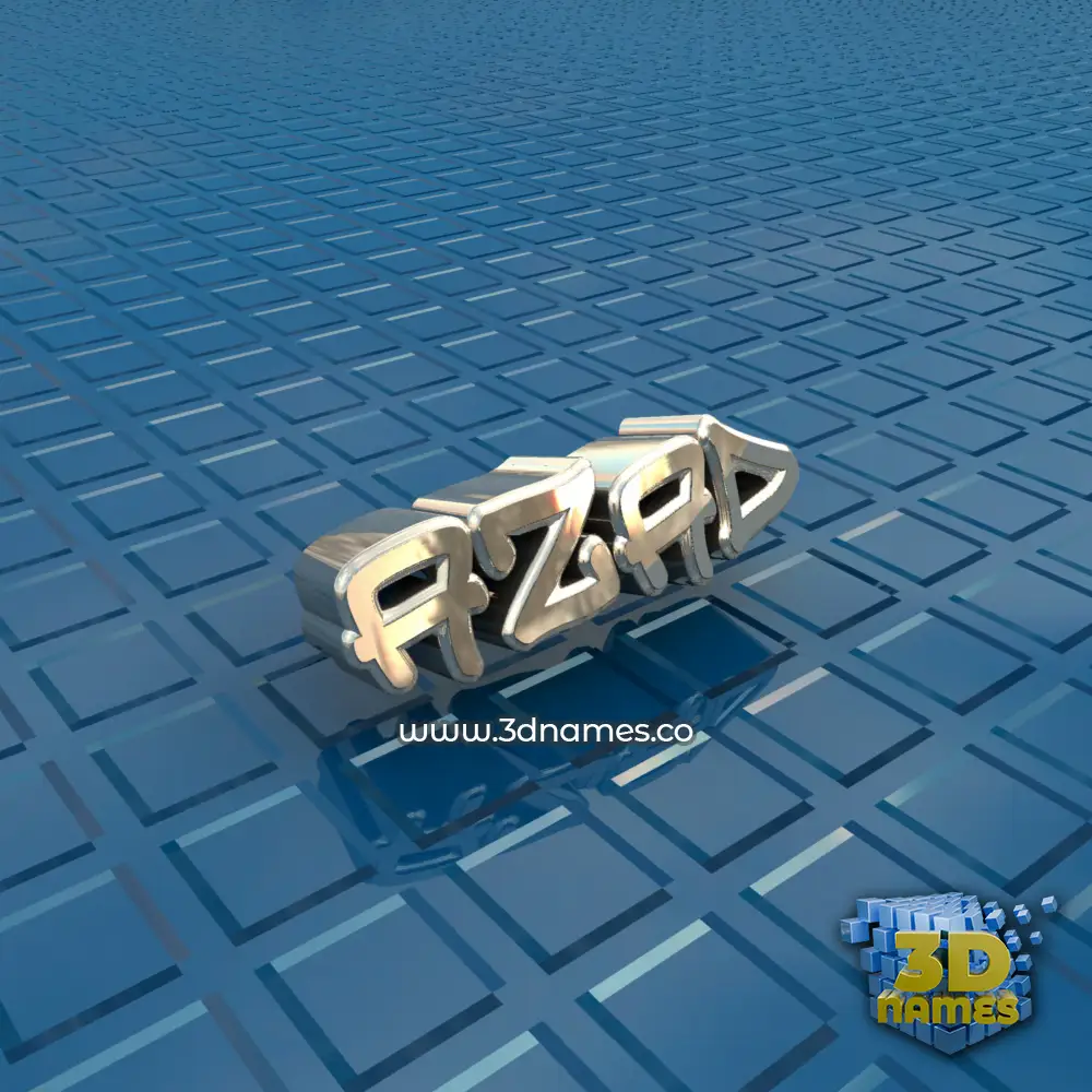 Preview of Blue Bling 3D name for "Azad"