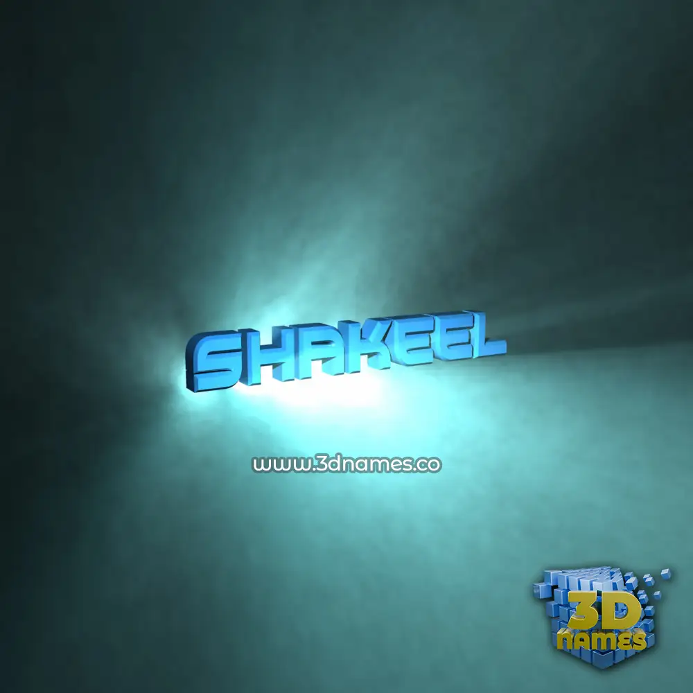 Preview of Light Shine 3D name for "shakeel"