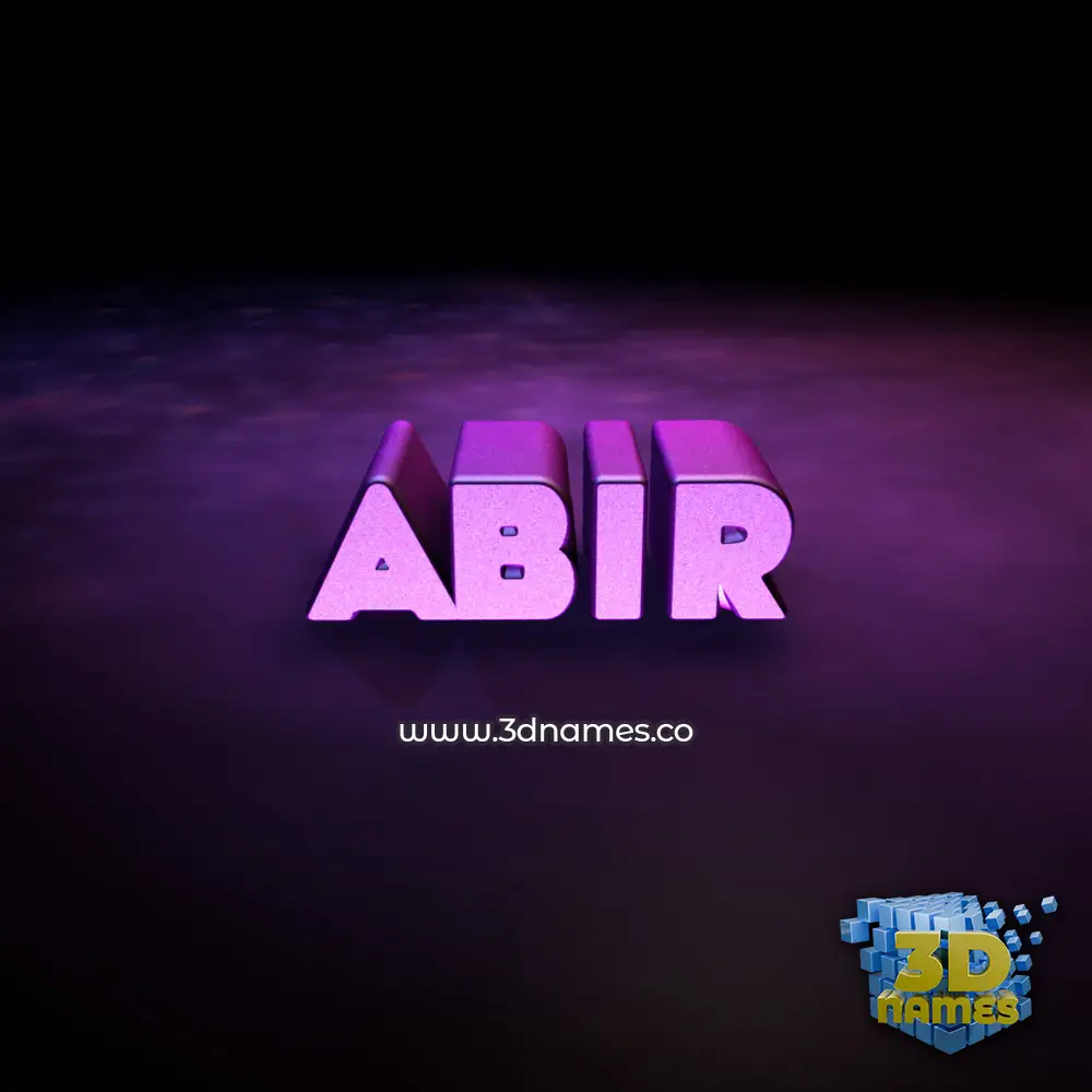 Big Purple 3D Name Wallpaper for "abir" | Custom Wallpaper | 3D Names