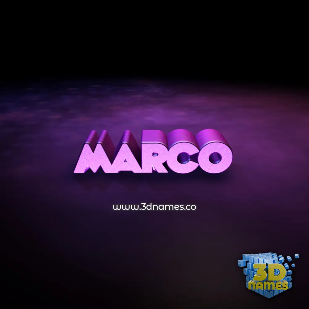 Big Purple 3D Name Wallpaper for "marco" | Custom Wallpaper | 3D Names