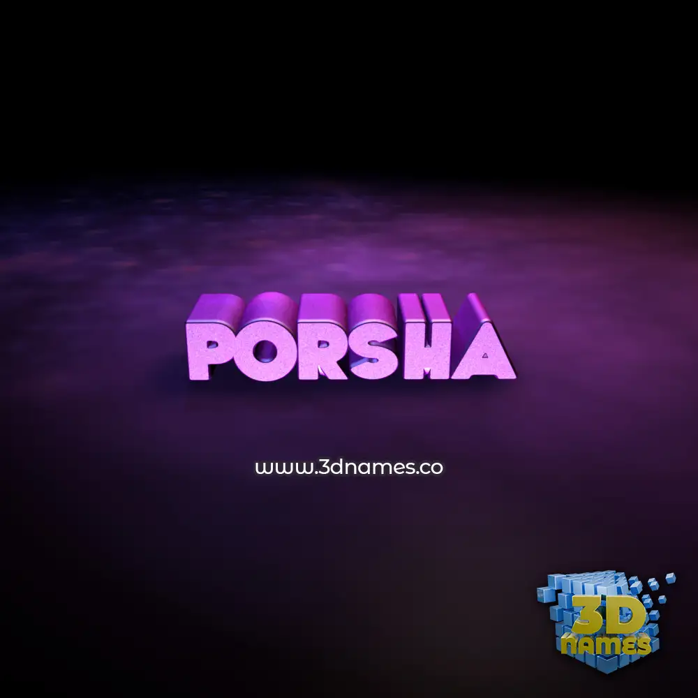 Big Purple 3D Name Wallpaper for "porsha" | Custom Wallpaper | 3D Names