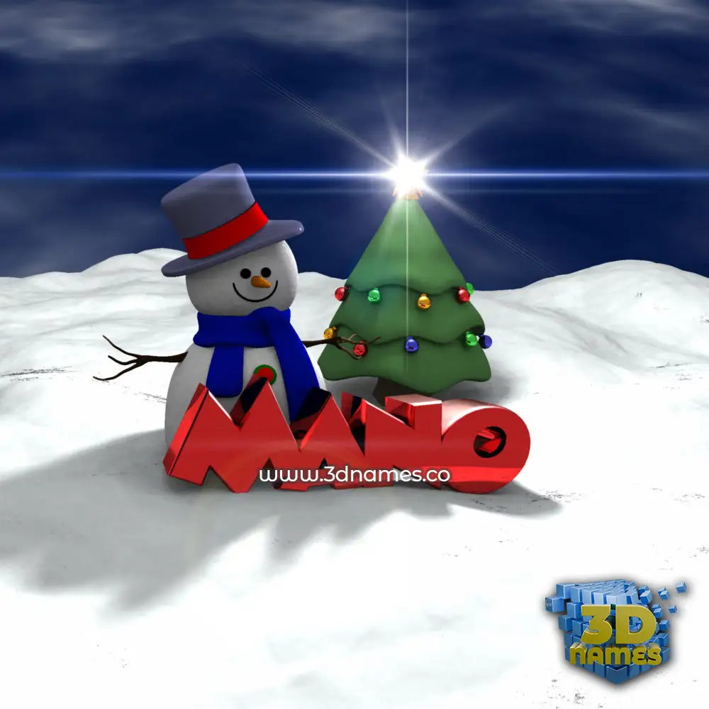 Happy Xmas 3D Name Wallpaper for "mano" | Custom Wallpaper | 3D Names