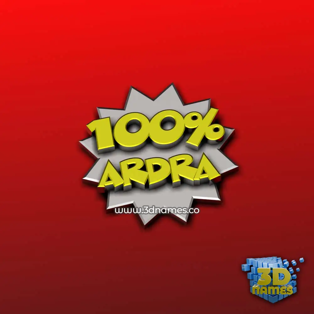 Preview of 100 Percent 3D name for "ardra"