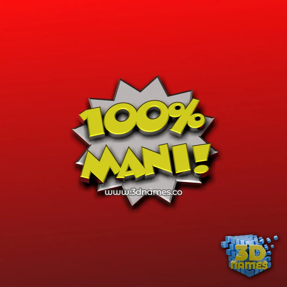 Preview 100 Percent name for "mani"