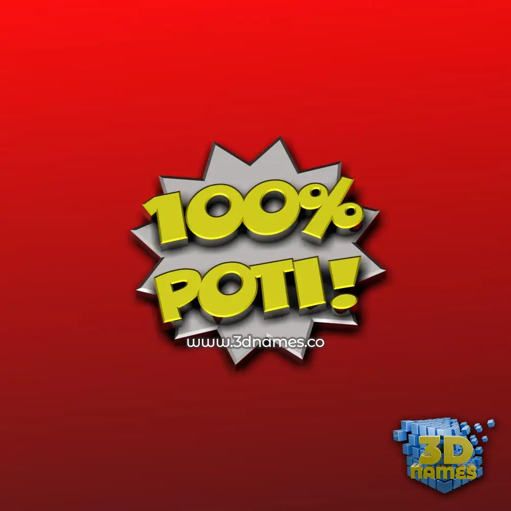 100 Percent 3D Name Wallpaper for "poti" | Custom Wallpaper | 3D Names